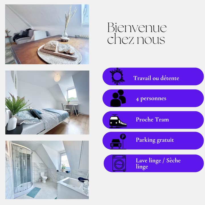 Détente & Travail. Séjour Court Ou Long 2 Chambres - Mulhouse