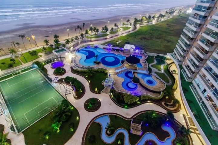 Apto Resort Pé Na Areia Com Piscina Aquecida - Santos