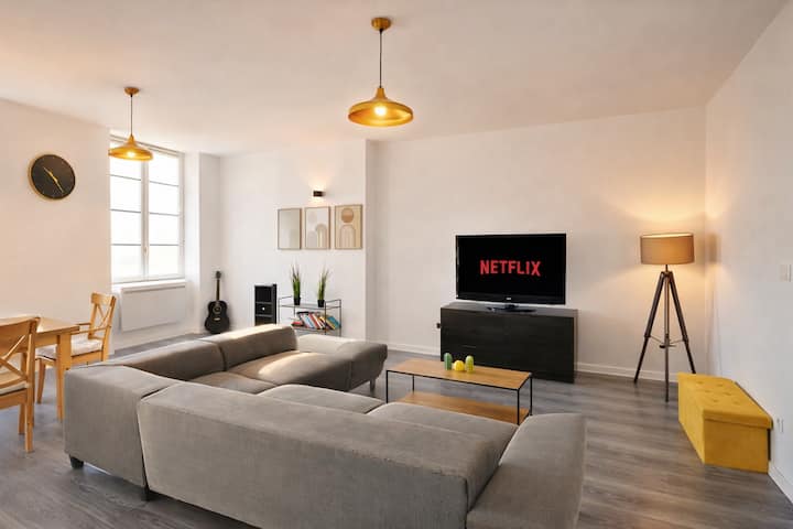 125m2 Hypercentre Balcon Netfix - Roche-la-Molière