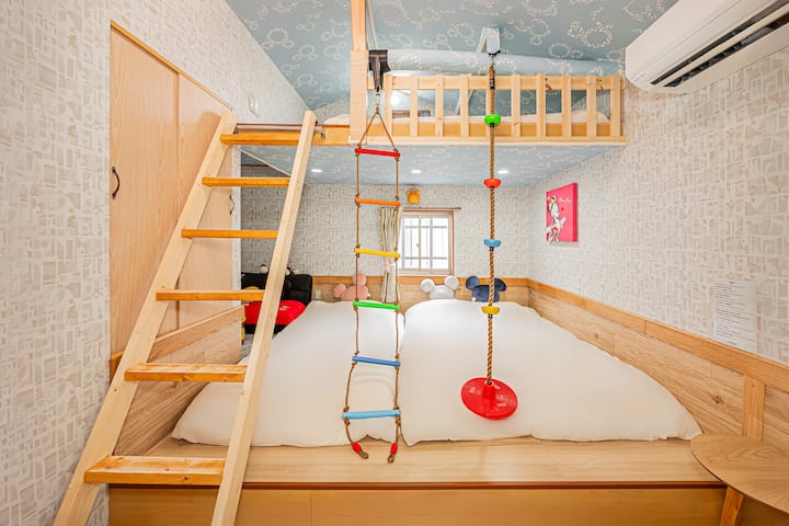 家族連れ歓迎/畳リビング/子ども遊び空間有り/ディズニーテーマ/Tdl 、羽田、成田空港等直通/貸切 - Maihama