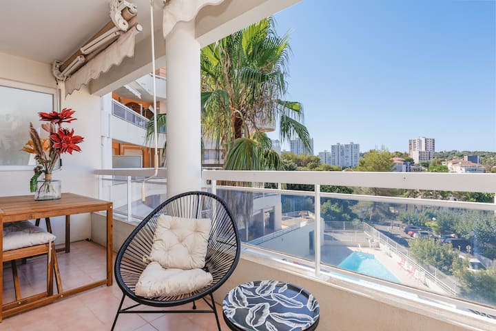 T2 Cannes à 10 Min • Piscine • Grand Balcon Sud - Le Cannet