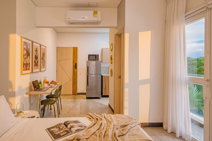 F202 | Loft Con Balcón + A/c A Pasos De Chipichape - Cali