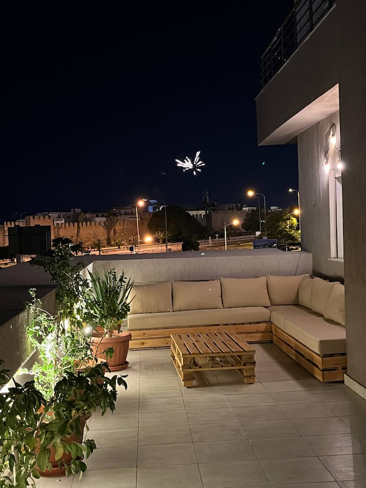 2br W/ Spacious Green Terrace - Sousse