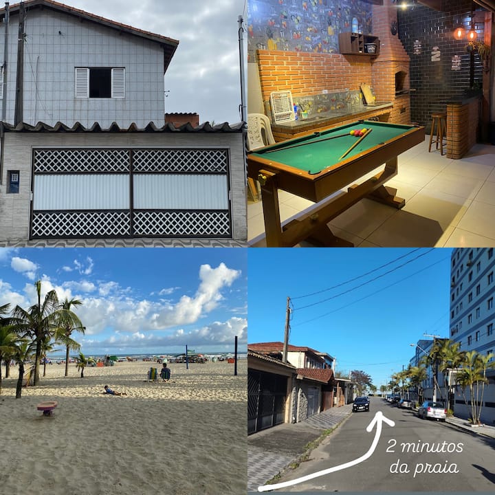 Casa P/ Locação Com Churrasqueira á 100m Da Praia - Praia Grande