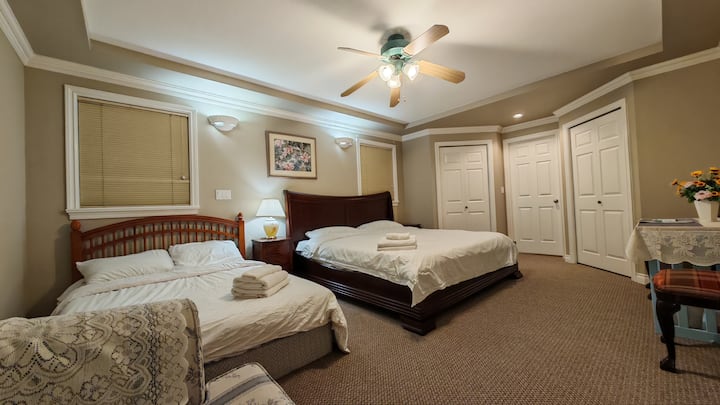 Room 201 宽敞明亮的主卧套房两张床 - Surrey