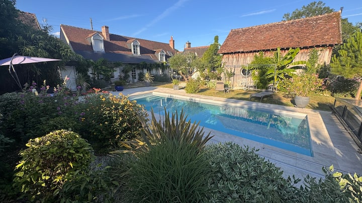 Longère Romantique Avec Piscine Chauffée Et Dome - Blois