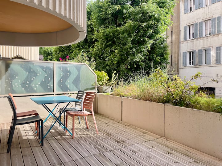T2 Design Avec Terrasse – Calme, Cours Ju - Calanques de Marseille