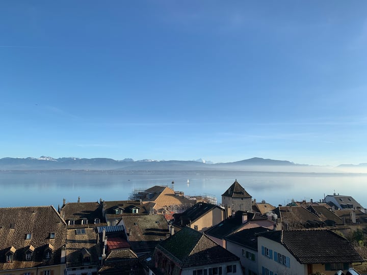 Bright Attic Room - Lake Geneva View -Central - Lausanne
