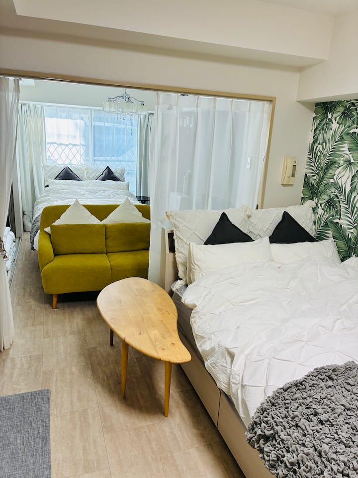 すすきの徒歩圏内/地下鉄中島公園駅徒歩13分/セミダブルベッド2/敷布団1/最大3名まで - Sapporo