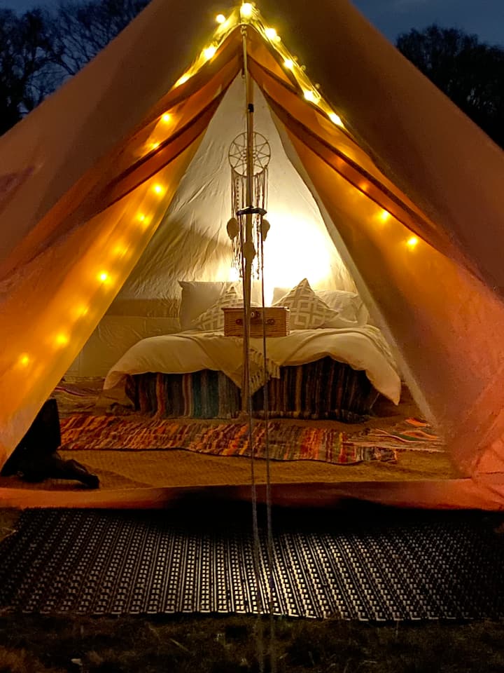 Cosy Bell Tent - Memory Foam Bed - Sevenoaks