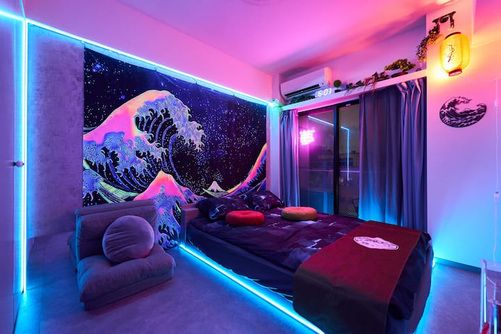 サイバールーム東京/駅徒歩6分/静かな立地/1~2.5人/新宿4分/渋谷至近/ソファ+クイーンベッド - Tokyo prefektur