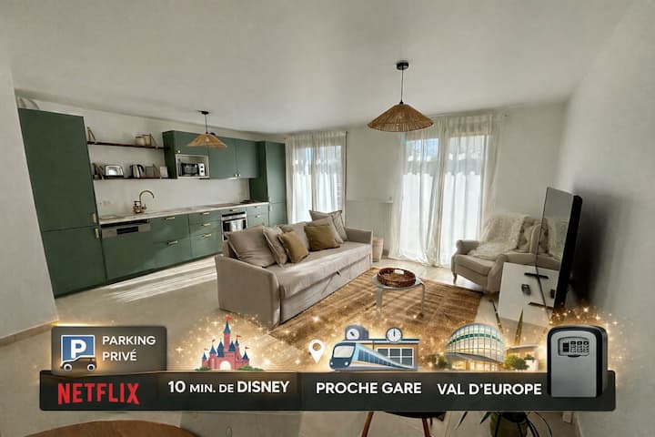 Disney à 10min Appartement 70m2 Lumineux-2 Jardins - Serris