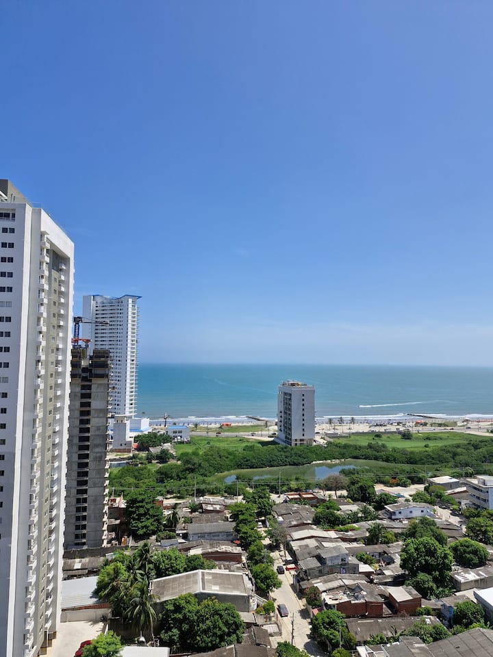 New Apartment With 950 Mb Wifi And Beach View - Cartagena