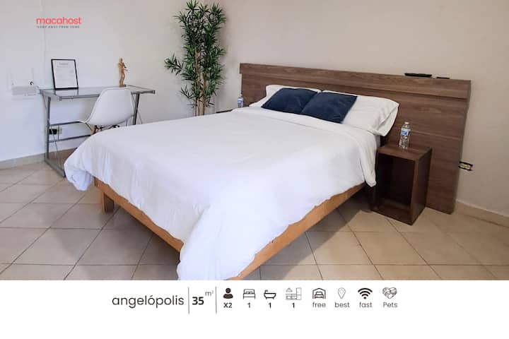 Suite With Parking & Garden + Pets In Angelópolis - Puebla