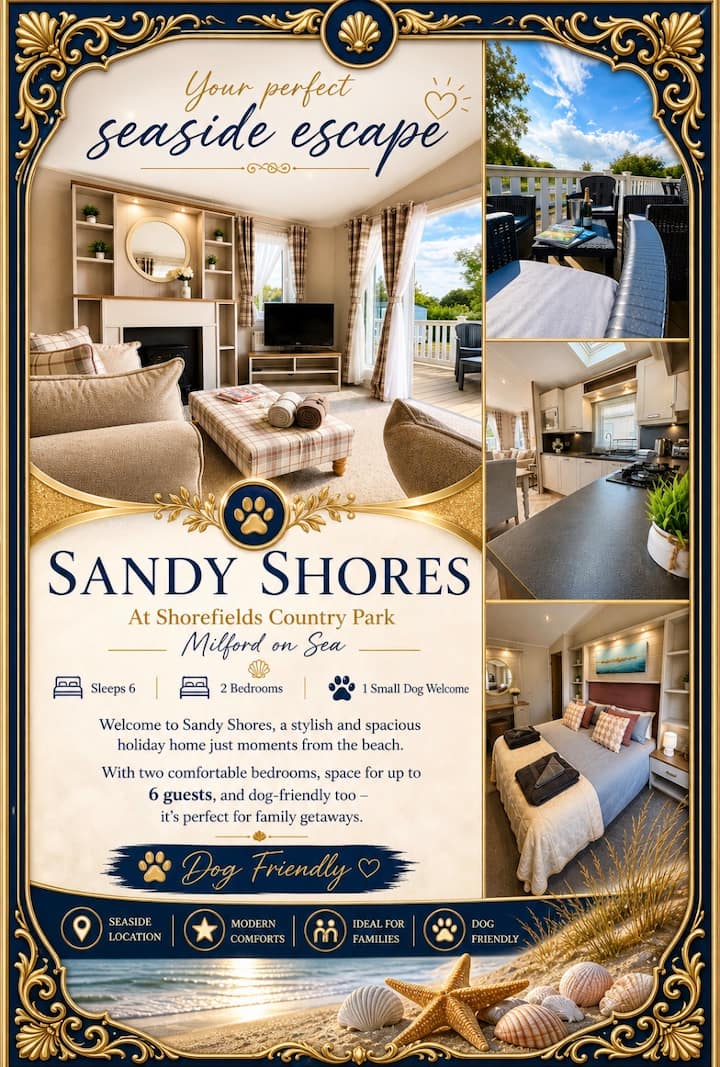Sandy Shores Sunny 1 Pet 5 Min 2 Beach Shorefields - Milford on Sea