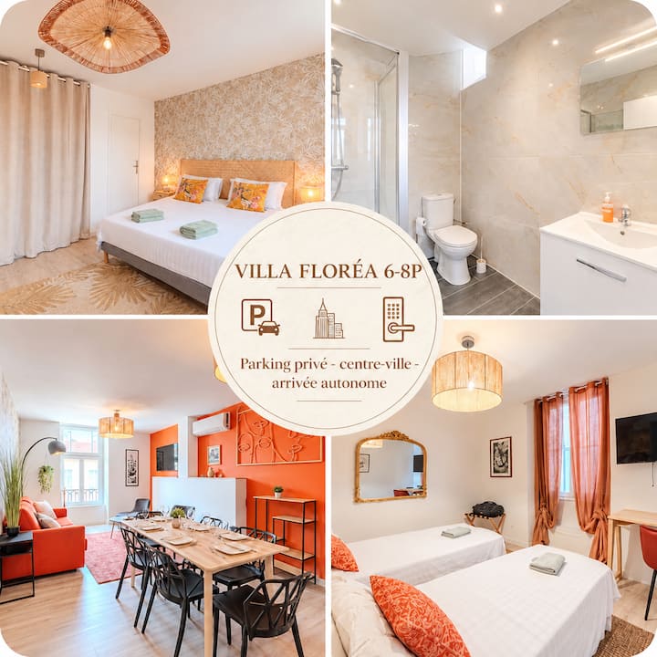 Villa Floréa 6-8p - 3 Salles De Bain 4ch Parking - Roanne