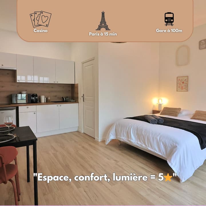 Studio Zen • Enghien Centre • Véranda • Gare 100m - Enghien-les-Bains