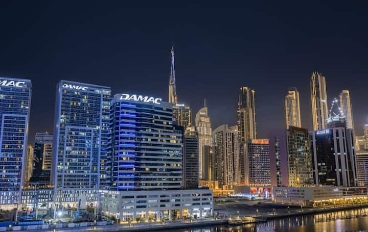 Luxe Waterfront 2br/w Office Canal Views-sleeps 6 - Dubaï