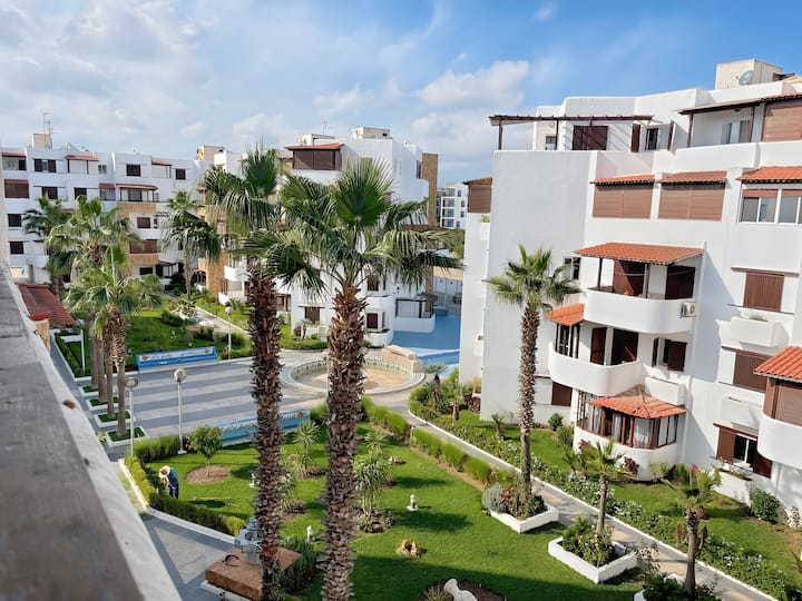 Apartamento Soleado Con Piscina Y Parking Privado - Martil