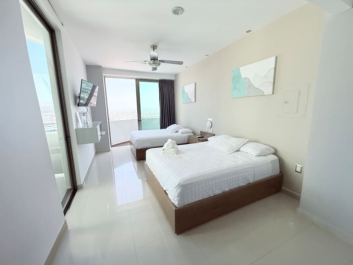 Loft Moderno Con Balcón Y Vista Parcial Al Mar - Mazatlán