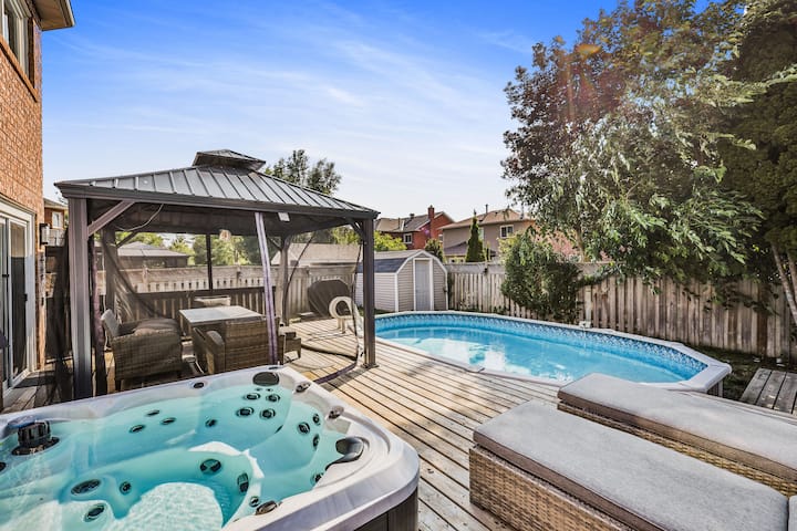 Luxe 4br Retreat W/ Heated Pool, Hot Tub & Bbq - Oshawa