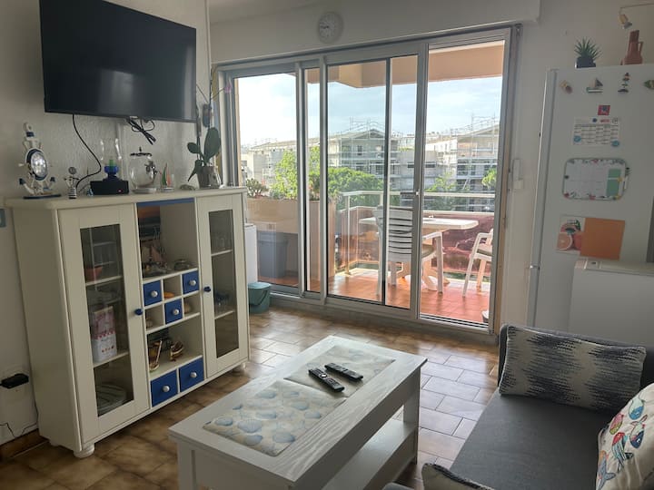 Appt F2/aperçu Mer Et Montagne/parking /
Gd Balcon - Canet-en-Roussillon