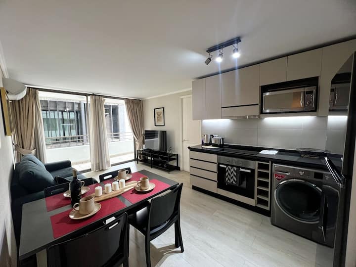 Depto. A Pasos Del Metro C/aire Acondicionado - Santiago