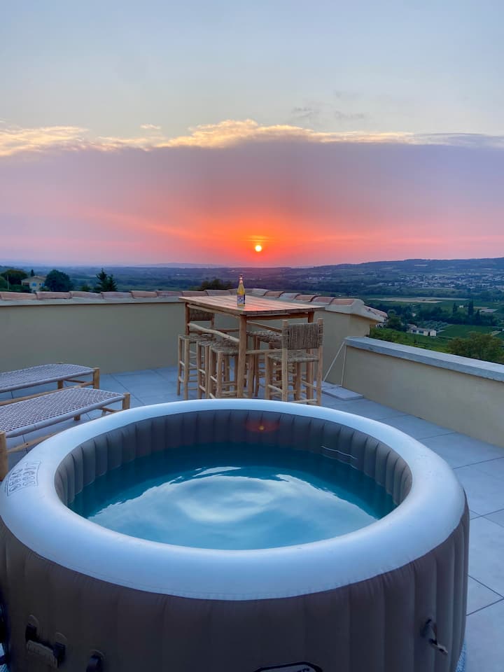 Jacuzzi & Rooftop Sunset Maison De Charme Rénovée - Nyons