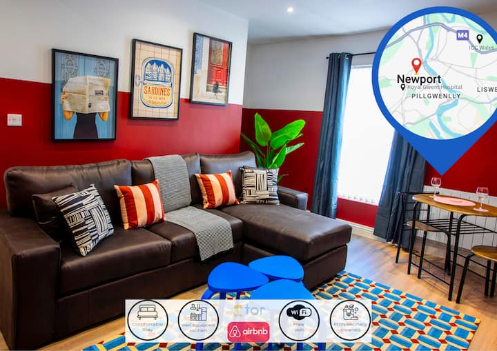Stylish 1br Flat Newport Center Royalgwenthospital - Newport