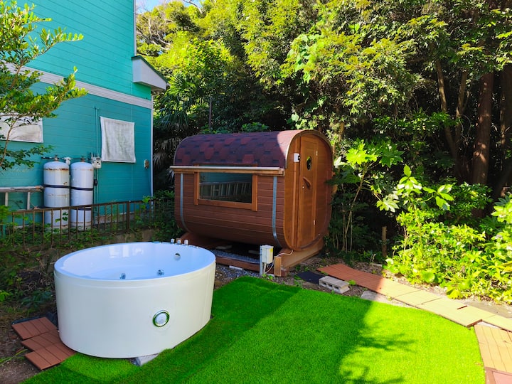 【スクエアサウナ＆ジャグジー】海近くで高原の雰囲気の貸切り貸別荘 |最大10名宿泊可 #ペット相談可 - 茂原市