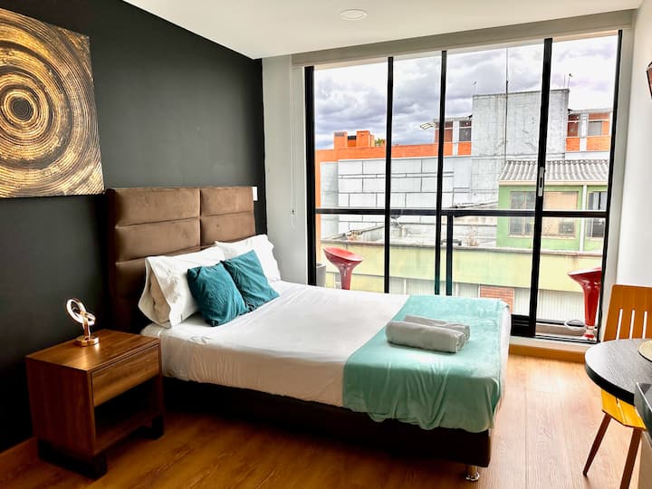 |Hf| Tranquilo Loft Con Balcón En Chapinero - Bogota