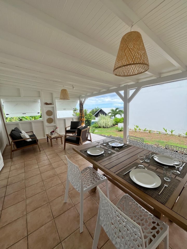 Bungalow Corossol Proximité Mer, Piscine, Vue Mer. - Deshaies