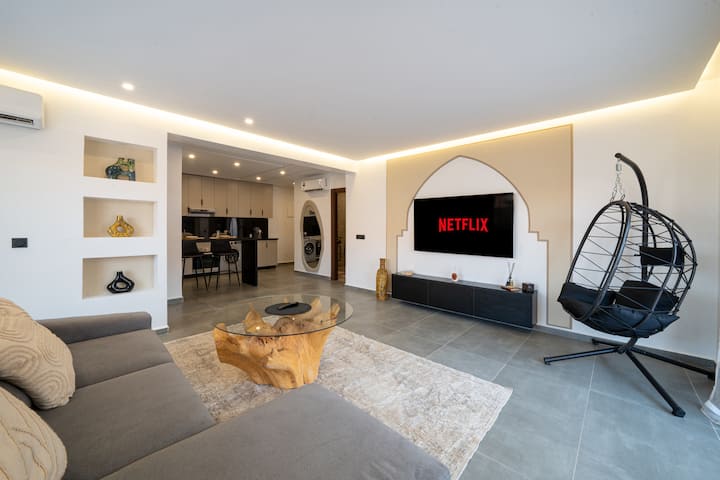 Netflix & Jacuzzi - New Modern Apartment In Gueliz - Marrakesh