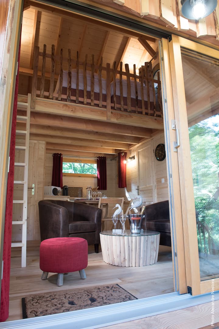 Cabane Perchée Avec Spa - La Cabane De L'étang - Loiret