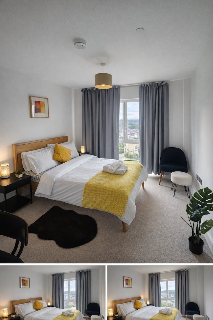 1br Apt: Balcony, Free Parking & Fast Wifi - Birmingham