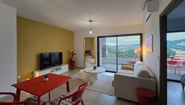 ÉCrin Design Nepita : Terrasse Vue Mer & Montagne - Plage de l'Ile Rousse