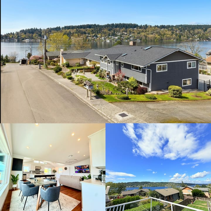 Panoramic Lakeview Retreat•hot Tub•air Hockey - Renton, WA