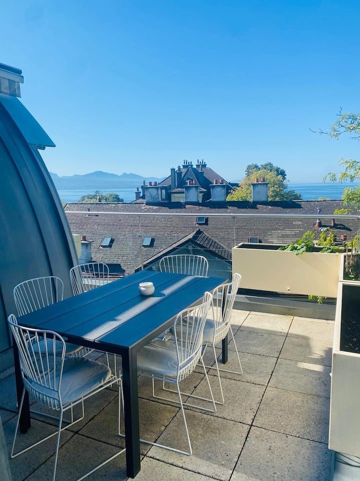 Ouchy, Lausanne, 3 Br Penthause. Parking/lift - Lausanne