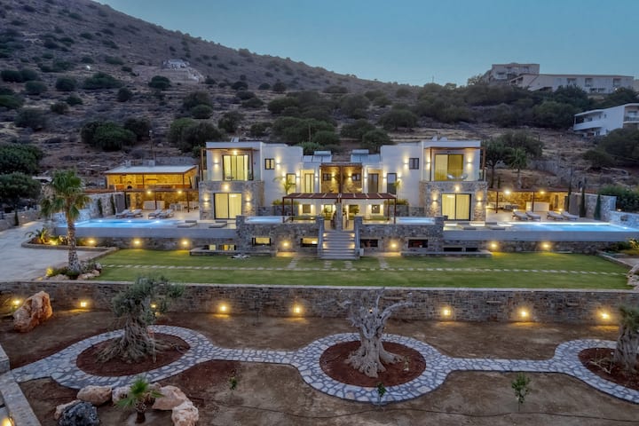 Sun-soaked Hillside Retreat - Elounda