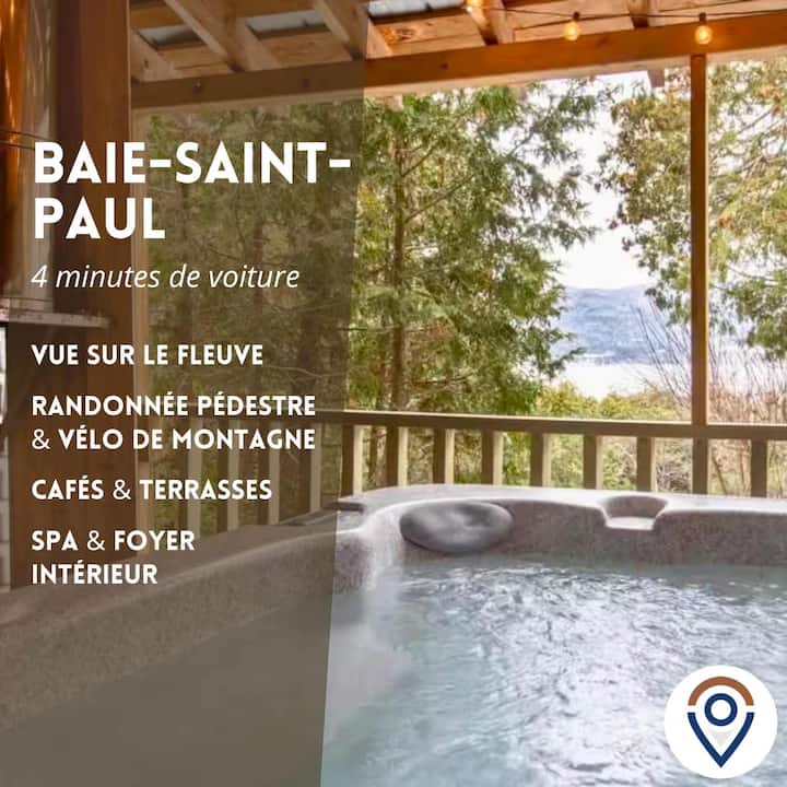 Chalet Rustique Avec Vue Et Spa - Charlevoix