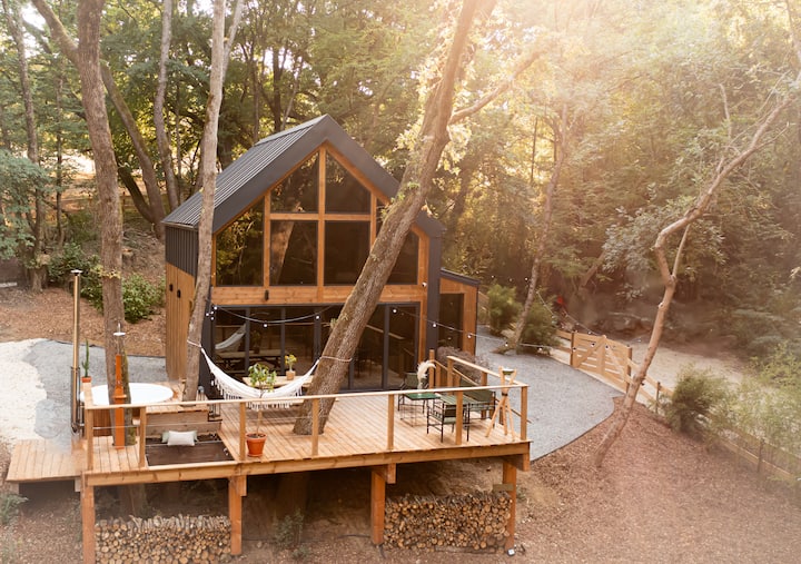 Lodge En Foret Face Au Lac Bain Nordique Privatif - Gers