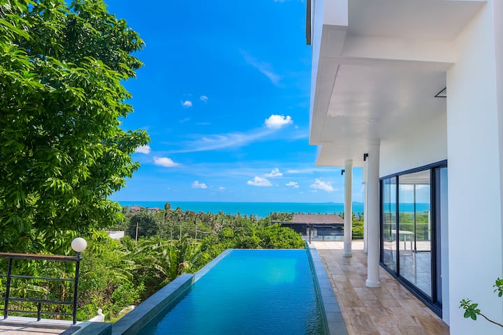 泰国苏梅岛Bangpor海滩半山豪华四卧四卫海景浴缸泳池别墅 - Ko Pha Ngan