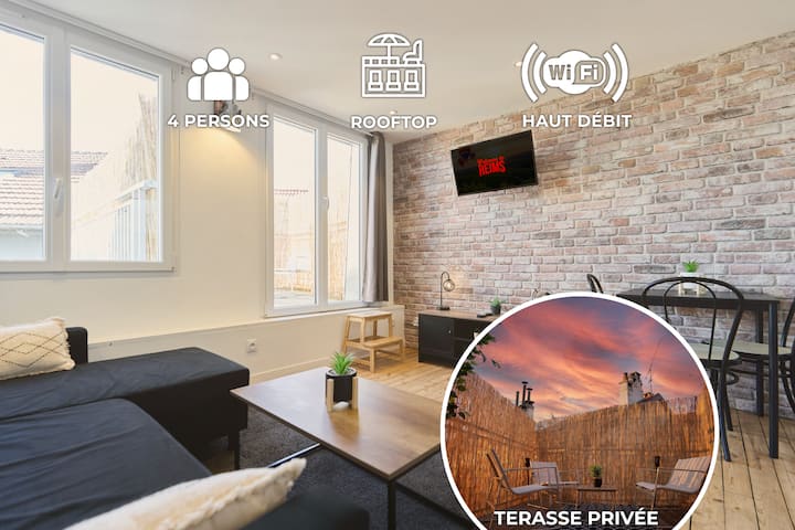 Skyline • Centre-ville Gare • Terrasse • Netflix - Reims