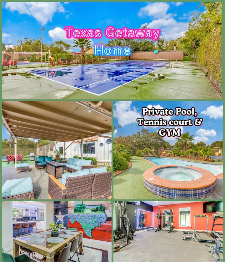 Tx Resort-style Pool, Tennis Court & Tv Projector - Pasadena, TX