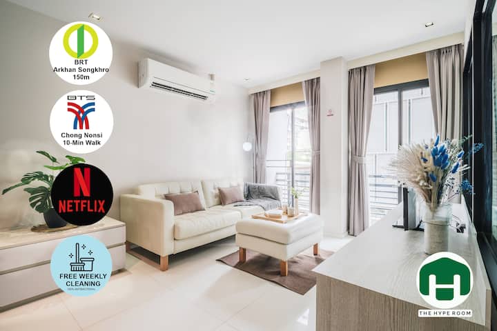 2bd/1ba In Sathorn-near Bts/brt-free Weekly Clean - 泰國