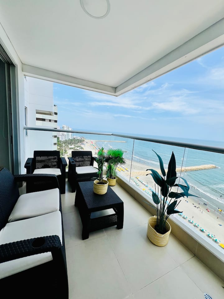 Apto De Lujo Frente Al Mar En Bocagrande - 