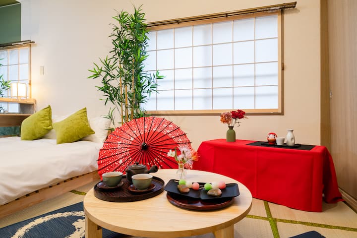 サクラセール/浅草寺徒歩1分/スカイツリー近く/羽田・成田直通/和風30㎡/a301 - Ueno