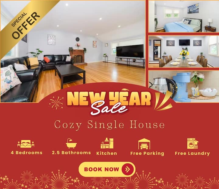 17 - 4br Randolph | Cozy Single House - Brockton, MA