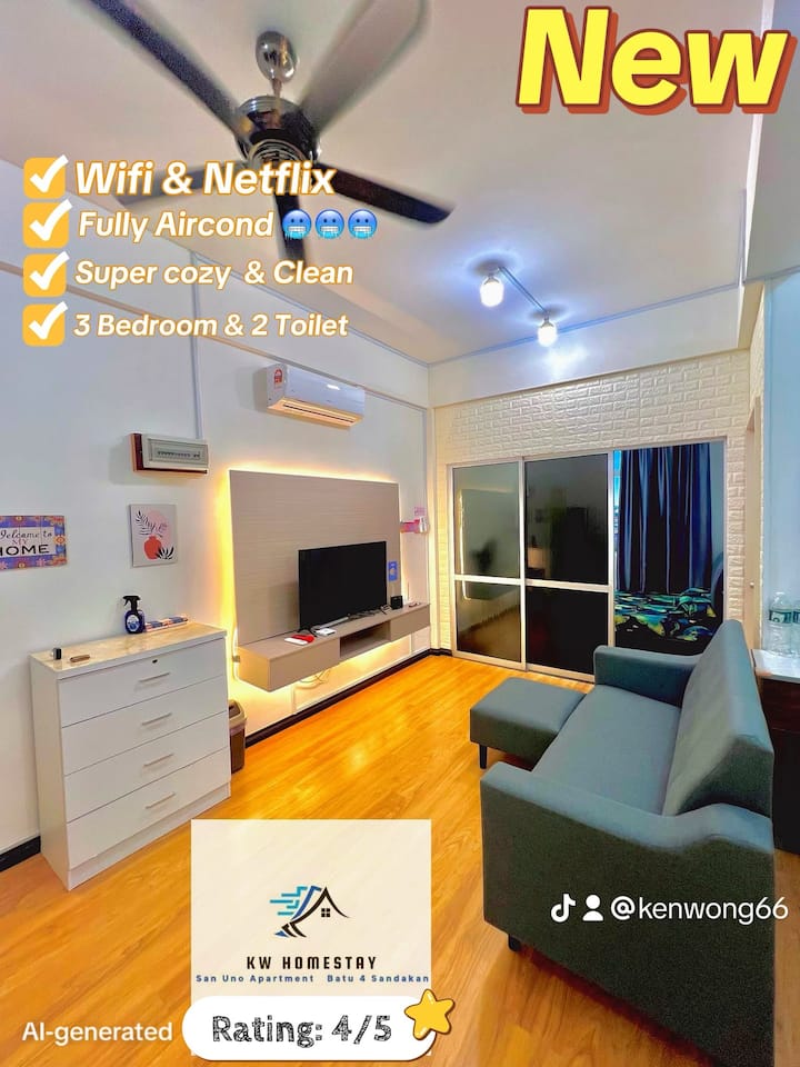 Kw Homestay Casa Uno Sandakan (Fully Aircond) 3b2r - Sandakan