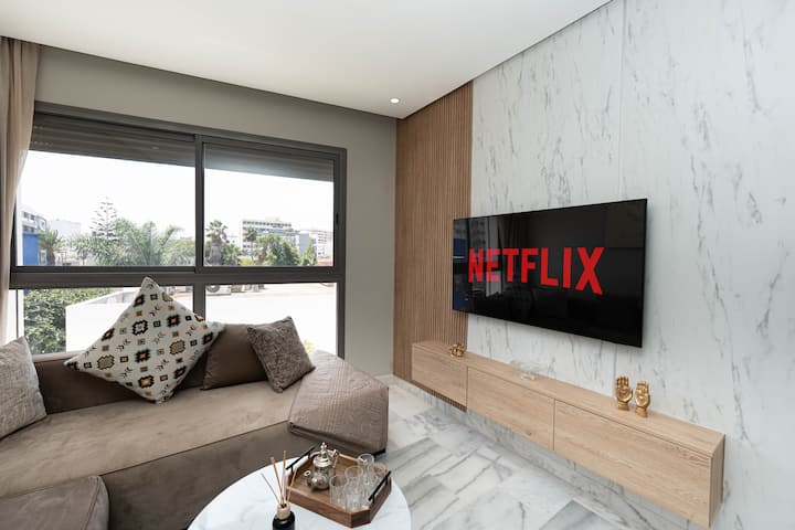 Chic 1br Apartment Maârif Twin | 9min To Stadium - Casablanca